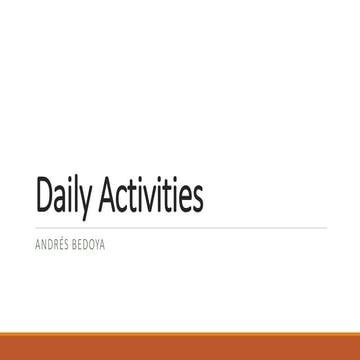 Daily activities | PPTX