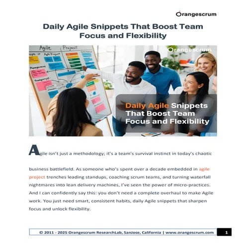 Daily Agile Snippets That Boost Team Focus and Flexibility | PDF