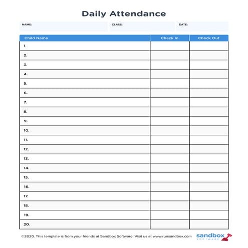 Daily Attendance Sheet | PDF