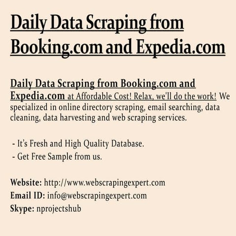 Daily Data Scraping from Booking.com and Expedia.com