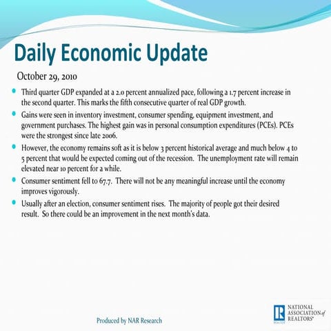 Daily Economic Update: October 29, 2010 | PPT