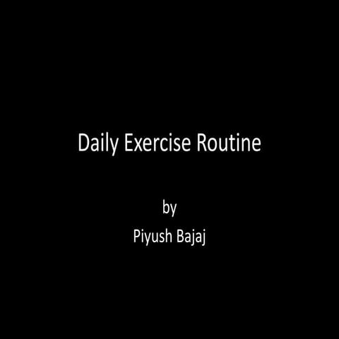 Daily exercise routine | PDF