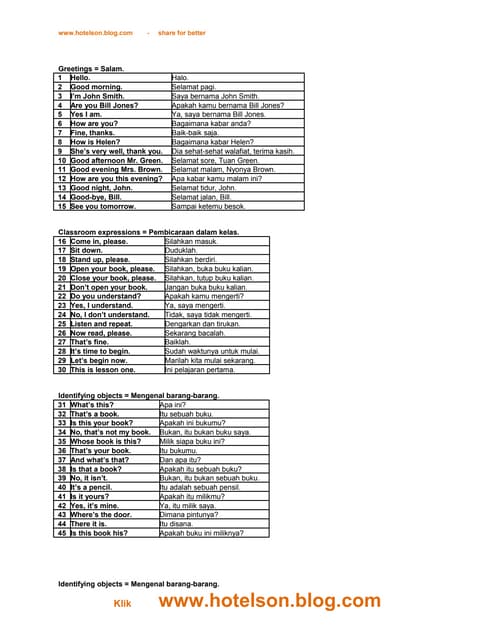 Tips mengajar bahasa inggris percakapan | PPTX