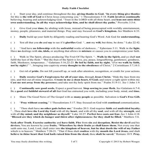 Daily faith checklist 9 | PDF | Spirituality | Religion & Spirituality