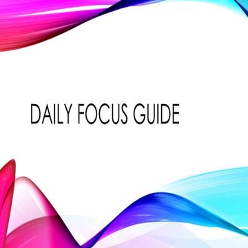 Daily Focus Guide The Miller's | PDF