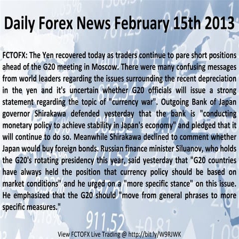 Daily Forex News February 15th 2013 | PPT
