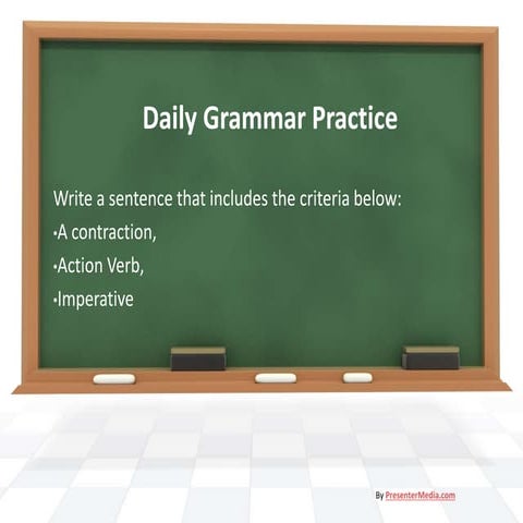 Daily grammar practice application slide | POTX