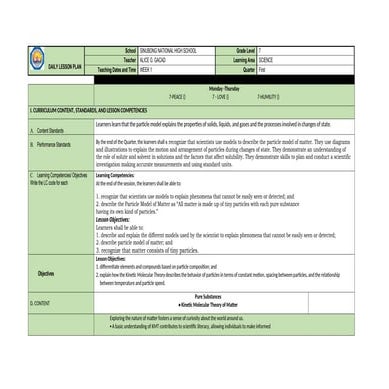 Quarter 2-DAILY LESSON PLAN-matatag-Science 7 | DOCX