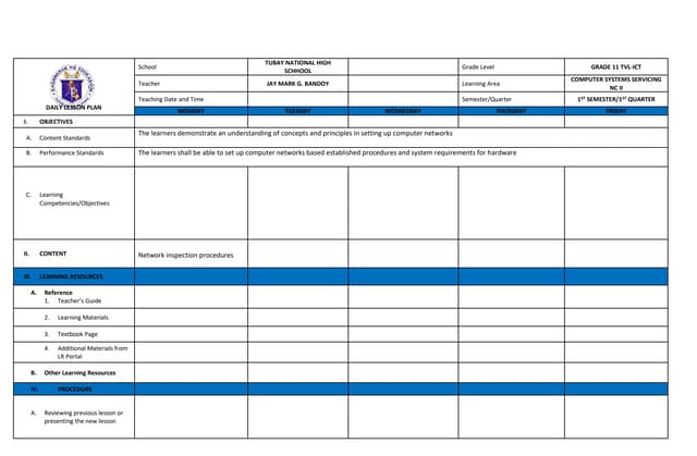 PARTS OF LESSON PLAN.pptx | Homework and Study | Education