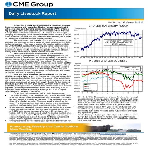 Daily livestock report aug 2 2012 | PDF | Commodities | Economy
