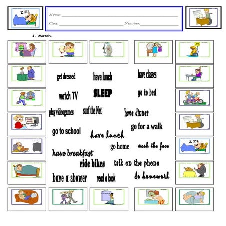 Daily Routines: matching | PDF