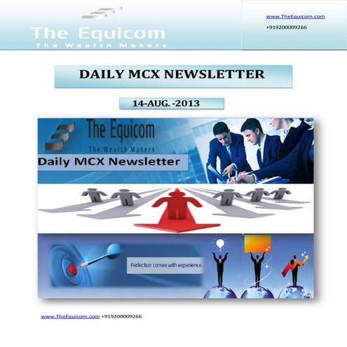 Daily mcx newsletter 14 aug 2013 | PDF