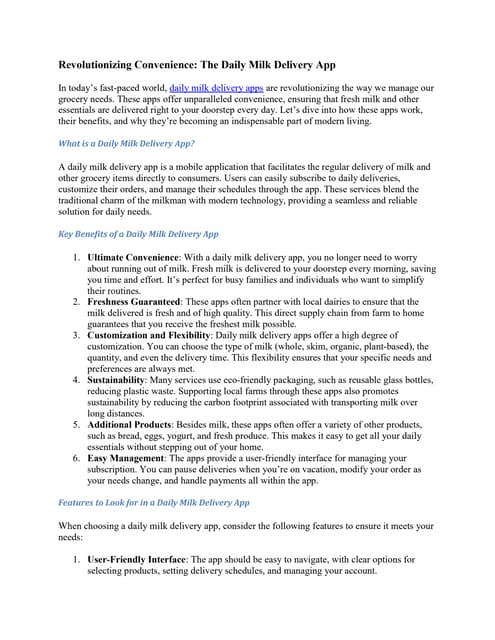 Milk Delivery Solutions- The Best Milk Delivery Management System.pptx