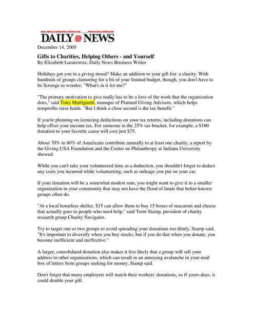 IRS Publication 526 Charitable donations | PDF