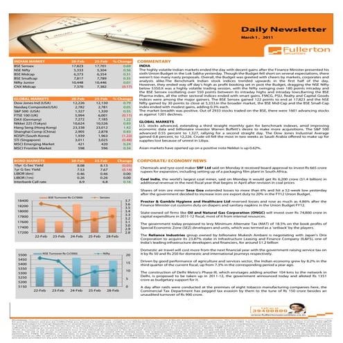 Daily Newsletter: 01st March, 2011 | PDF