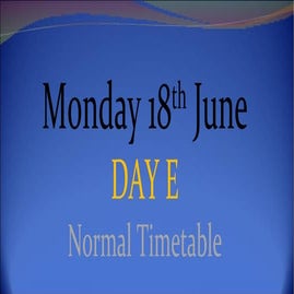 Monday, 18th June | PPT