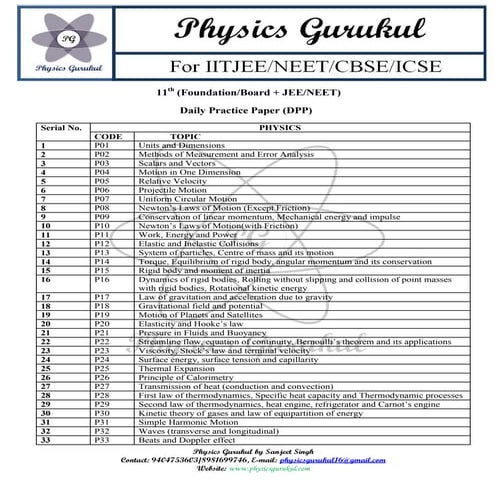 Daily practice paper_Class_11th manual | PDF