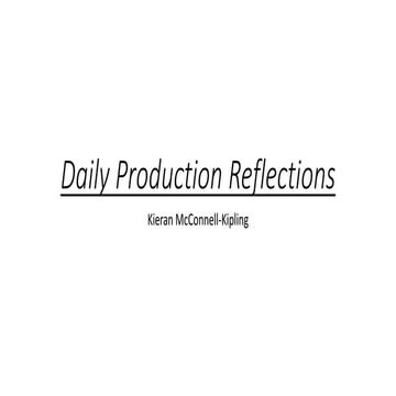 FMP Y2: Daily Production Diary | PPTX