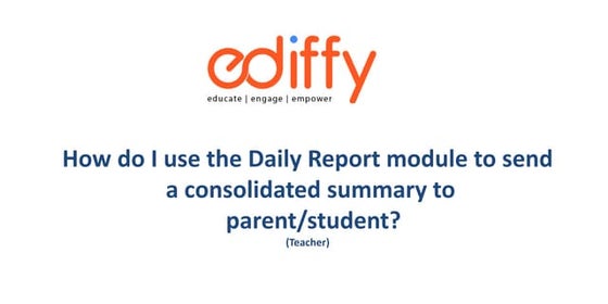 Daily report(teacher) new | PPT