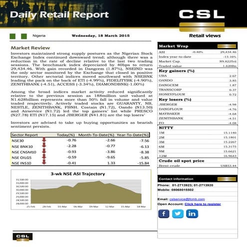 Daily Retail Market Report | PDF