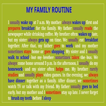 My mother´s daily routine | PPTX