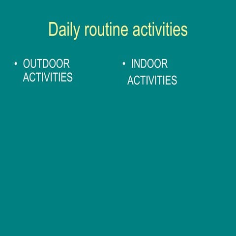 Daily routine activities | PPT