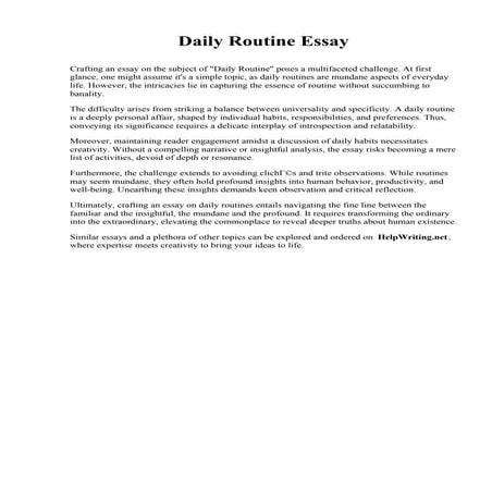 Daily Routine Essay.pdf | Free Download