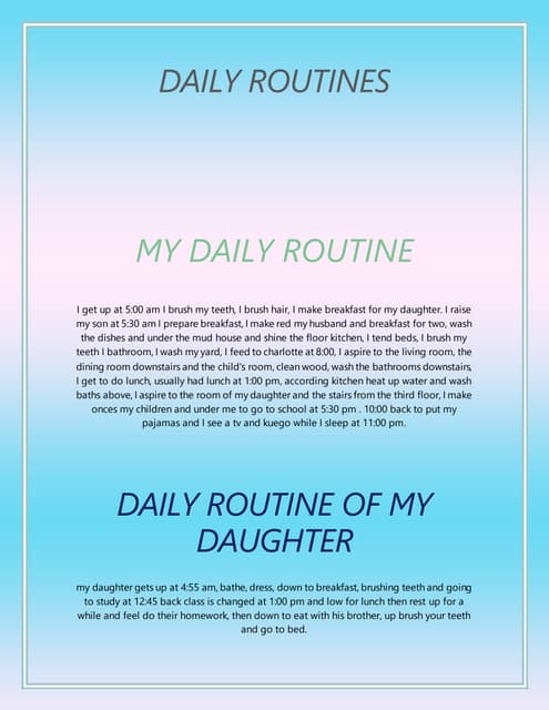 MY DAILY ROUTINE | PPT