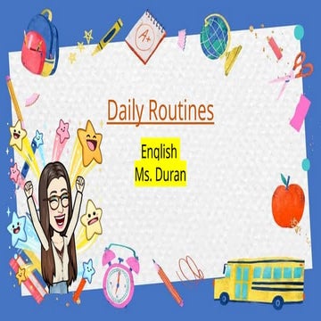 Daily Routines 4th grade Days of the Week, Alphabet | PPTX