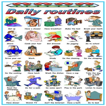 Daily routines pictionary | PDF