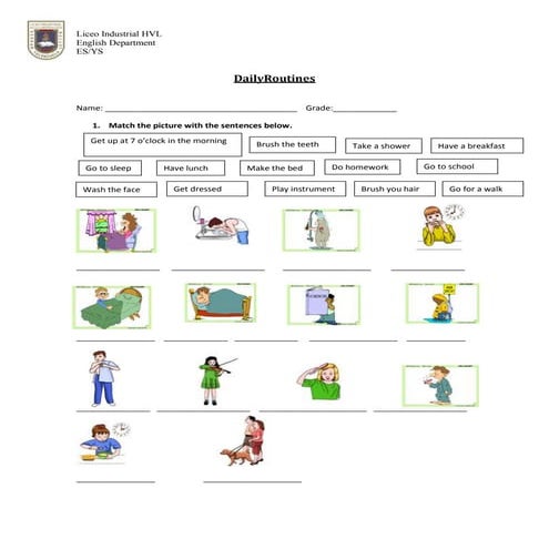 Daily routines worksheet | DOCX | Homework and Study | Education