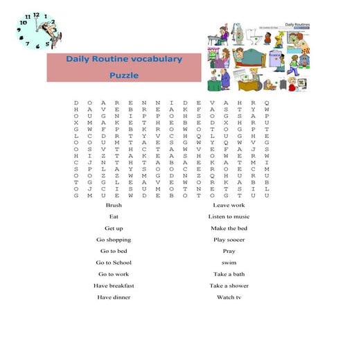 Daily routine vocabulary game............... | PDF