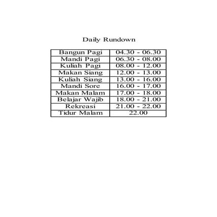 Daily rundown | DOCX