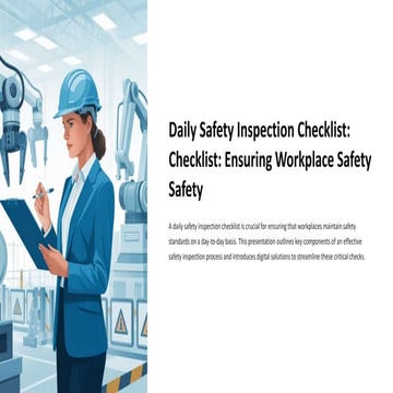 Daily Safety Inspection Checklist with eAuditor Audits & Inspections | PDF