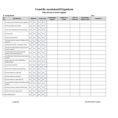 Bsci (audit checklist) | PDF