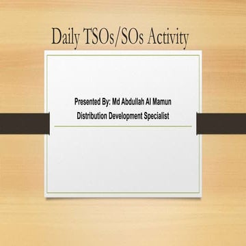 Daily TSO&SO activity. Describe TSo day to day activities.what should ...