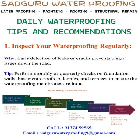 Daily Waterproofing Tips and Recommendations | PDF
