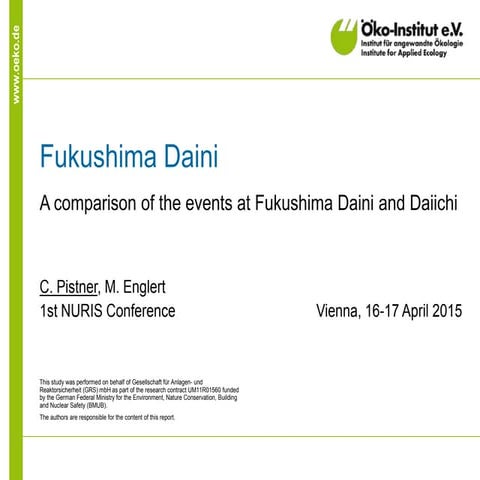 Fukushima Daini - A comparison of the events at Fukushima Daini and ...