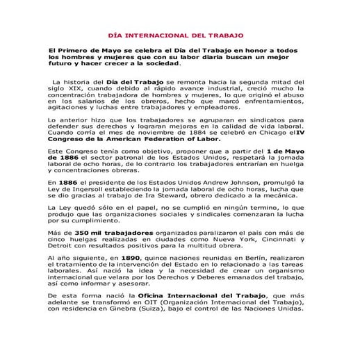 Día internacional del trabajo | DOCX