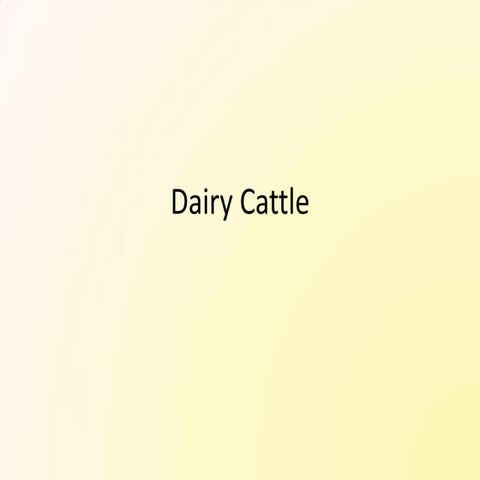 Dairy cattle | PPTX