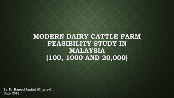 1000, and 20000 dairy farm proposal for malaysia | PDF | Agriculture ...