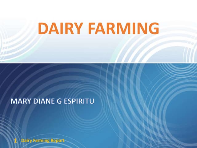 Dairy farm presentation | PPT