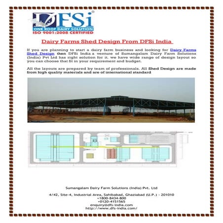 Dairy farms shed design from df si india | PDF