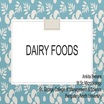 Dairy foods | PPTX