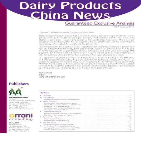Dairy products china news 201102 | PDF