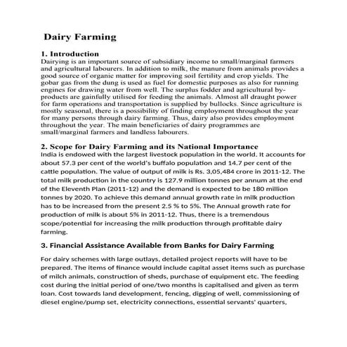 Dairy project | PDF