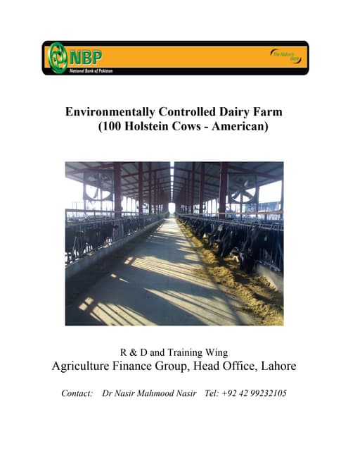 Feasibility study of a dairy farm | PPTX
