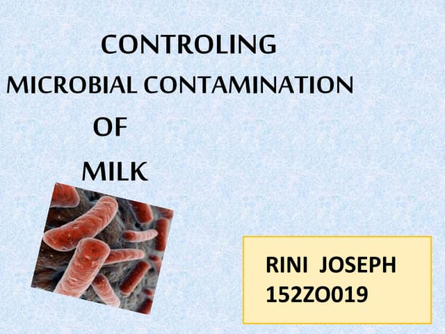 Bactofugation of milk | PPT