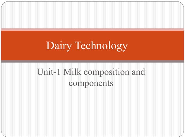 Nutritive value of milk | PPTX