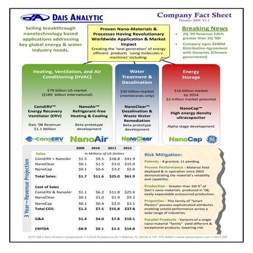 Two Page Dais Fact Sheet (10/09) | PDF